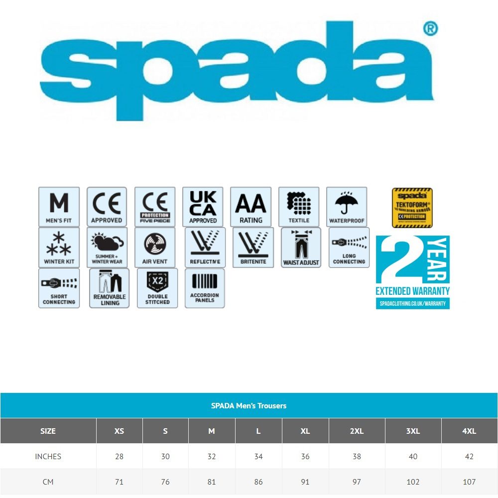 Spada Tucson CE Black Motorcycle Trousers - BDLA Motorbikes