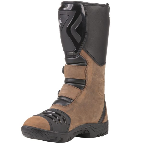 Bike It Triple Black Motorcycle Boots Brown: Adventure Ready