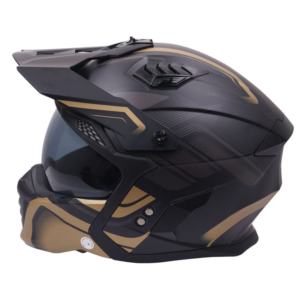 Stealth Fighter Orbit Motorcycle Helmet Gold: Safety and Style