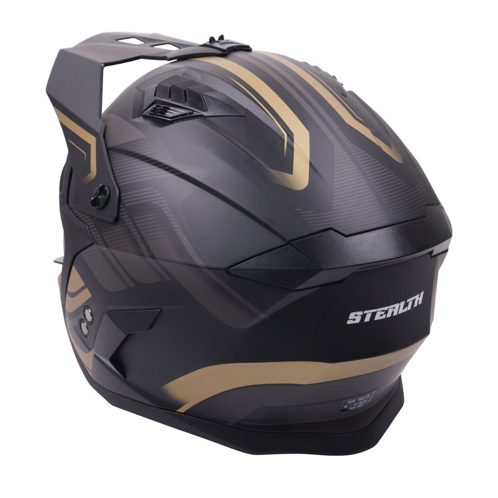 Stealth Fighter Orbit Motorcycle Helmet Gold: Safety and Style