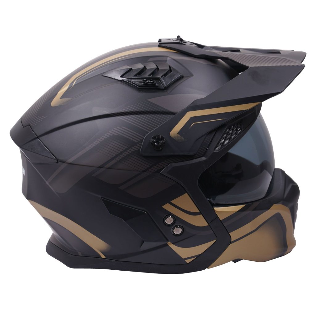 Stealth Fighter Orbit Motorcycle Helmet Gold: Safety and Style