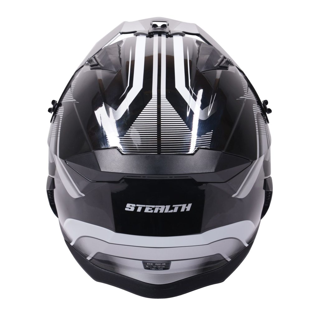 Stealth Fighter Orbit Motorcycle Helmet Siver: Safety and Style