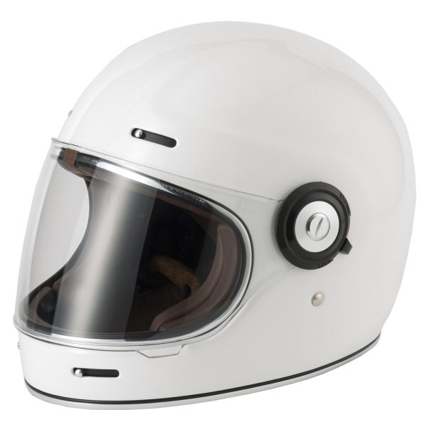 Vcan H135 Retro Plain Motorcycle Helmet White: Classic Style