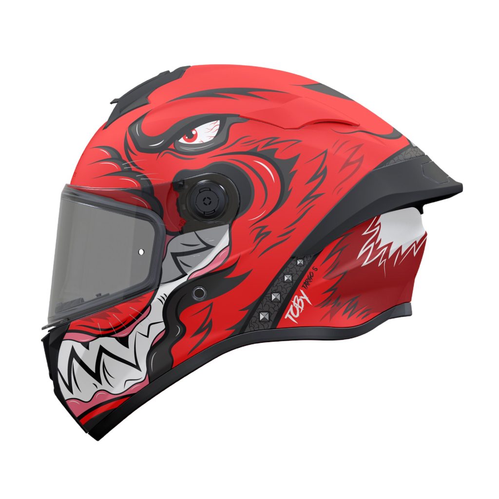MT Targo S Toby Motorcycle Helmet Red: Safe & Stylish!