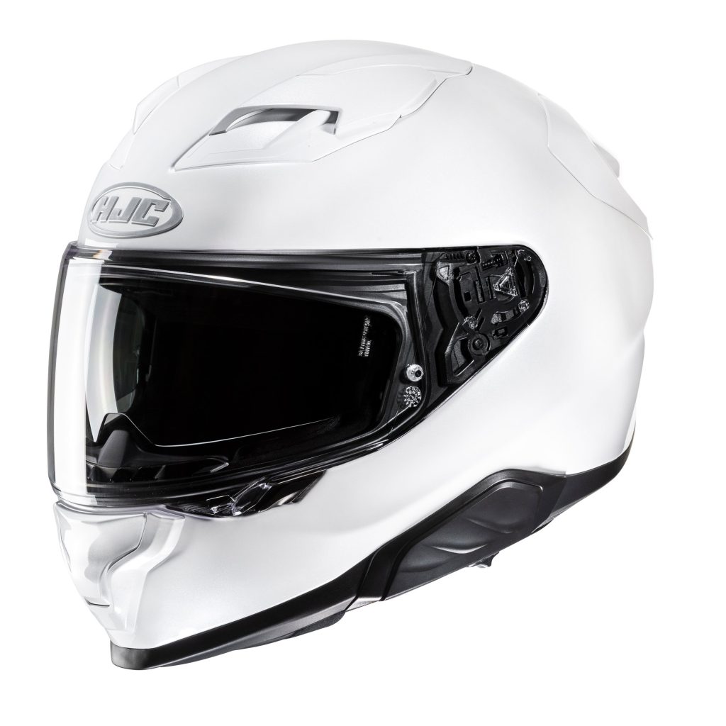 HJC F71 Plain Motorcycle Helmet White: Lightweight & Comfy