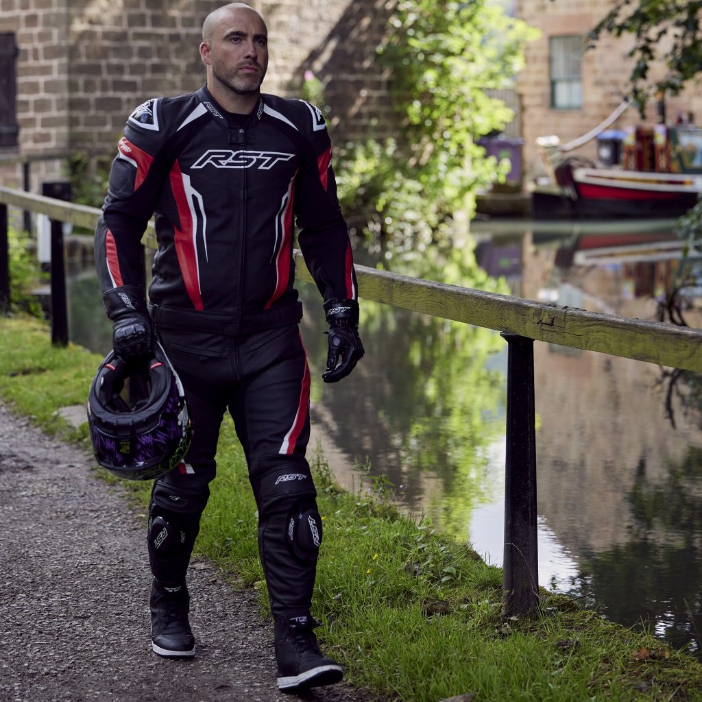 RST Tractech Evo 5 Leather Motorcycle Jacket Red: Race Ready