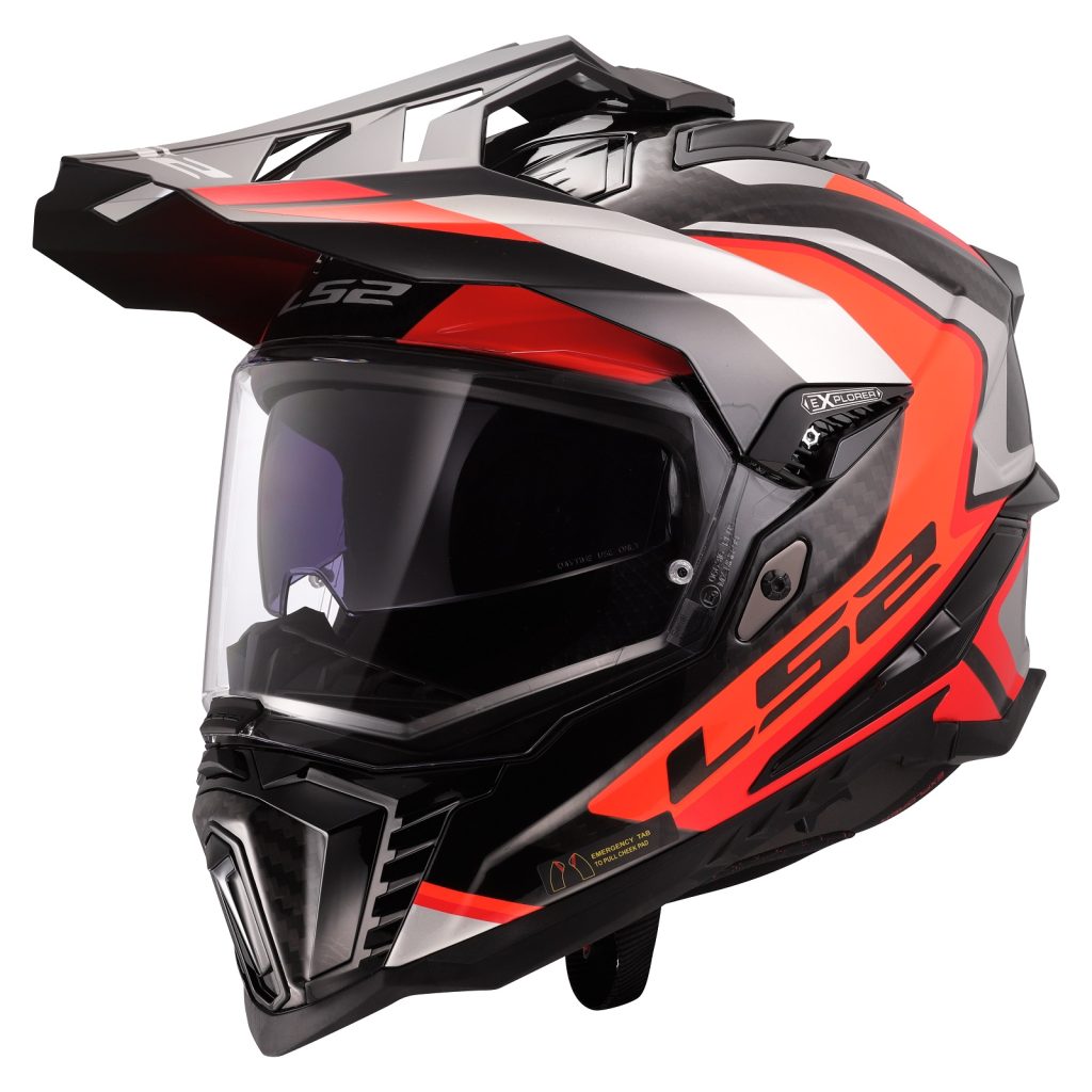 LS2 MX701 Explorer Carbon Frontier II Motorcycle Helmet: Orange